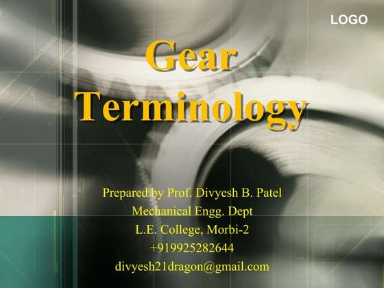 Gear terminologies | PPTX | Physics | Science