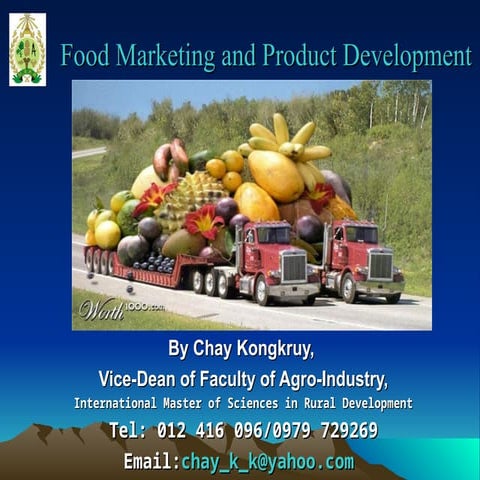 Food Marketing and Product Development/Introduction to Food Marketing | PPT