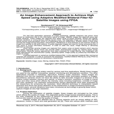 An Image Enhancement Approach To Achieve High Speed Using Adaptive Modified Bilateral Filter For 