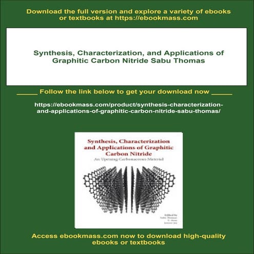 Synthesis, Characterization, and Applications of Graphitic Carbon Nitride Sabu Thomas | PDF