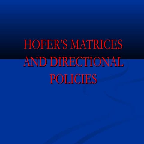 31363068 hofer’s-matrices-and-directional-policies | PPT | Business ...