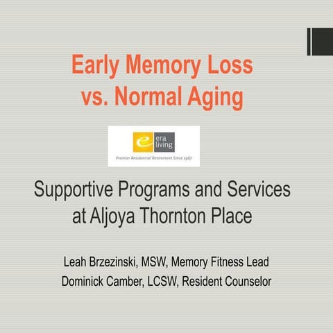 Early Memory Loss vs Normal Aging final | PPTX