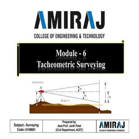 Tacheometric surveying ppt | PPTX