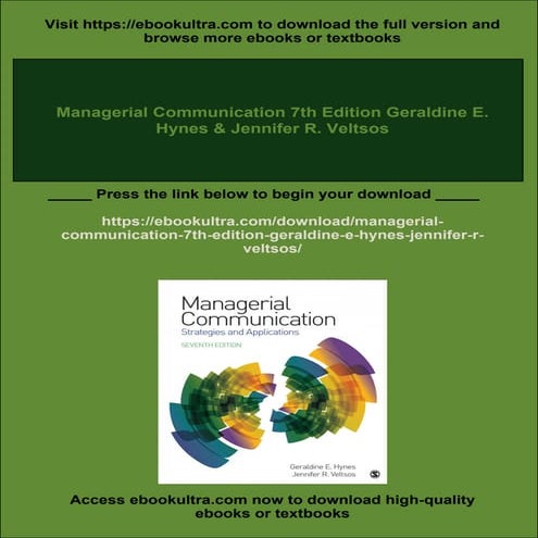 Managerial Communication 7th Edition Geraldine E. Hynes & Jennifer R ...