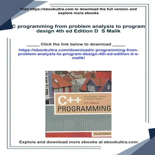 C Programming From Problem Analysis To Program Design 4th Ed Edition D 4884
