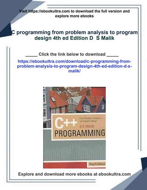 C Programming From Problem Analysis To Program Design 4th Ed Edition D 4884