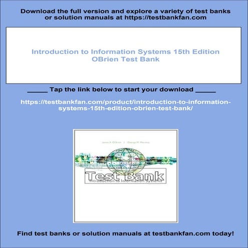 Introduction to Information Systems 6th Edition Rainer Test Bank | PDF
