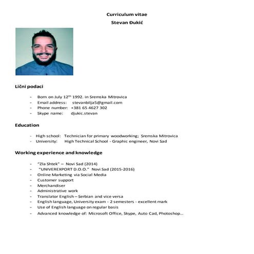 Cv marko rakic | PPT