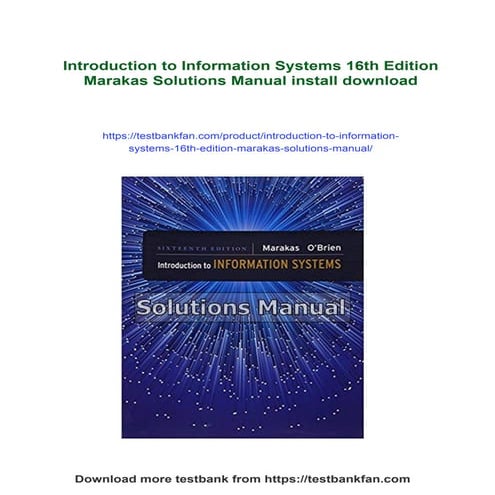 Introduction to Information Systems 16th Edition Marakas Solutions ...