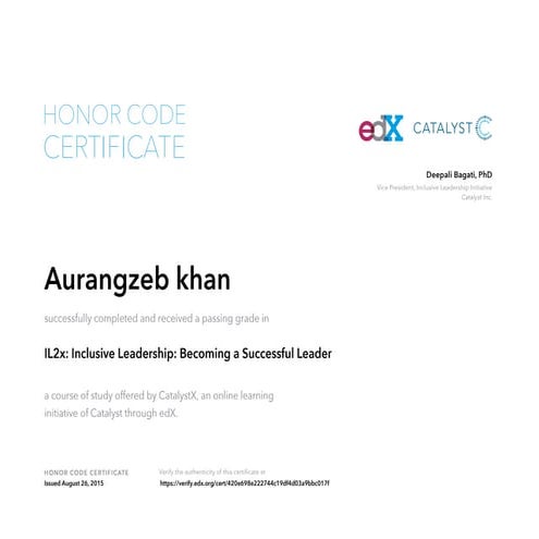 Leadership Certificate CatalystX | PDF