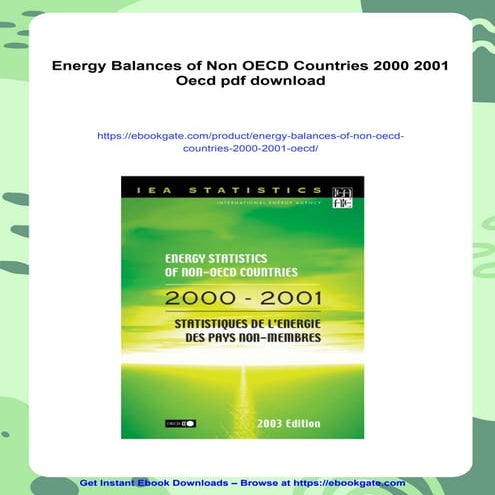 Energy Balances of Non OECD Countries 2000 2001 Oecd | PDF