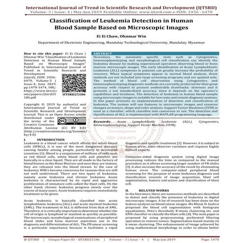 Classification of Leukemia Detection in Human Blood Sample Based on Microscopic Images | PDF