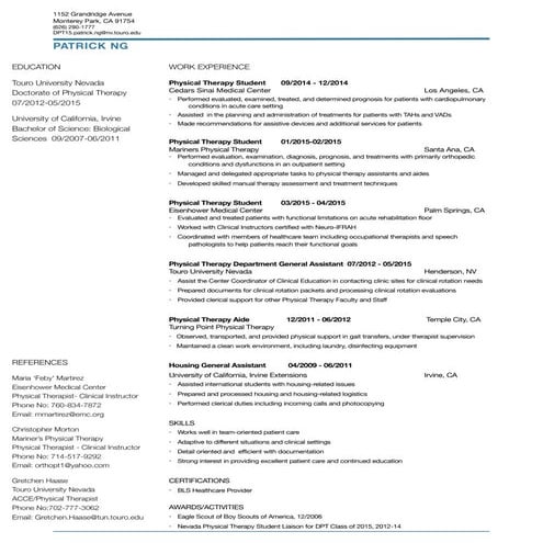 Ng, Patrick Resume | PDF