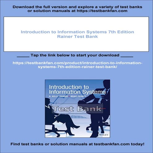 Introduction to Information Systems 7th Edition Rainer Test Bank | PDF