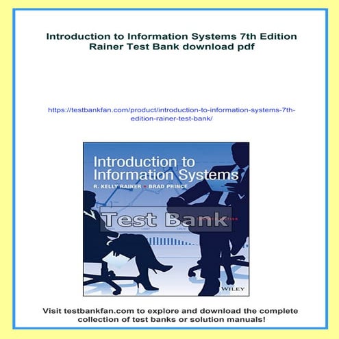 Introduction to Information Systems 7th Edition Rainer Test Bank | PDF