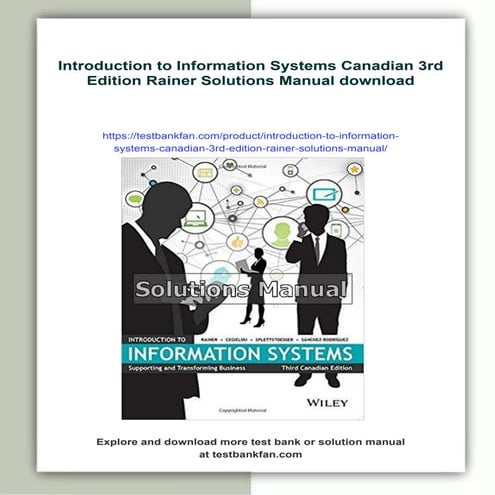 Introduction to Information Systems Canadian 3rd Edition Rainer ...
