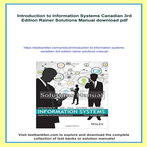 Introduction To Information Systems Canadian 3rd Edition Rainer