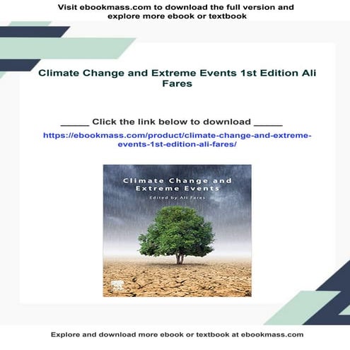 Climate Change and Extreme Events 1st Edition Ali Fares | PDF