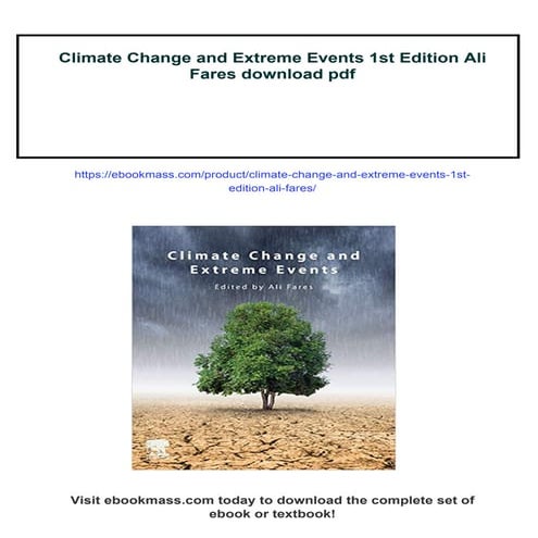 Climate Change and Extreme Events 1st Edition Ali Fares | PDF