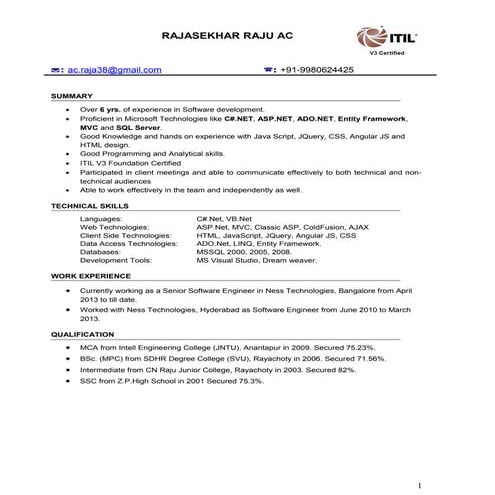 Rajasekhar Raju | PDF