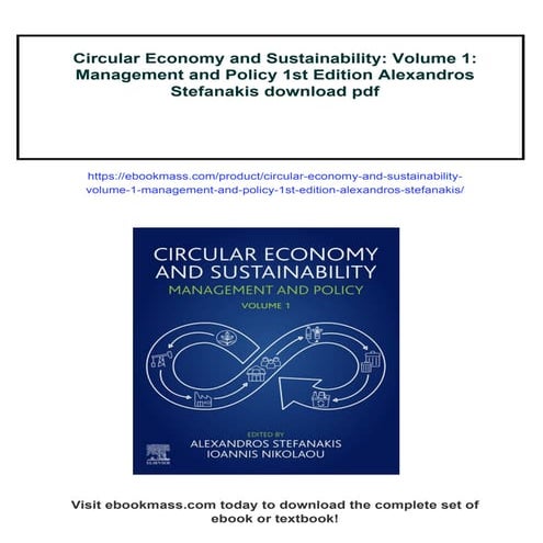 Circular Economy and Sustainability: Volume 1: Management and Policy ...