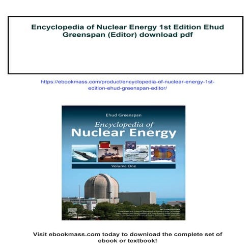 Encyclopedia of Nuclear Energy 1st Edition Ehud Greenspan (Editor) | PDF
