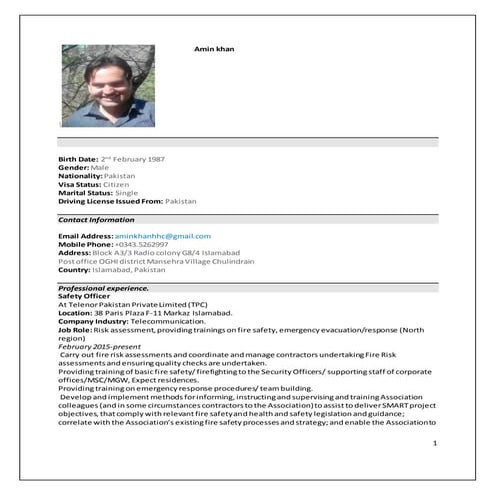 Amin khan CV | DOCX