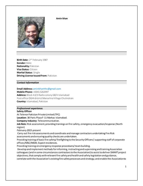 Safety Officer CV | PDF