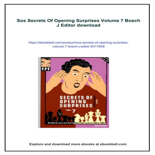 Sos Secrets Of Opening Surprises Volume 7 Bosch J Editor | PDF