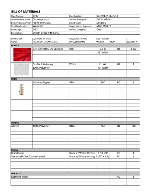 Tech pack eo17955 md | PDF