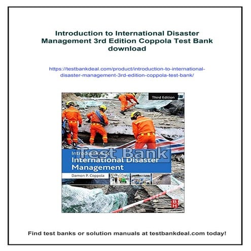 Introduction to International Disaster Management 3rd Edition Coppola ...