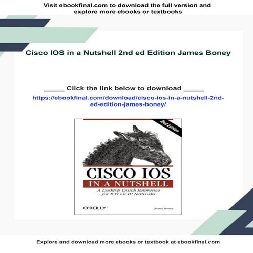 Cisco IOS in a Nutshell 2nd ed Edition James Boney | PDF