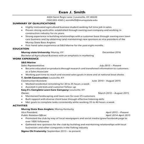 Evan Smith Current Resume | DOCX