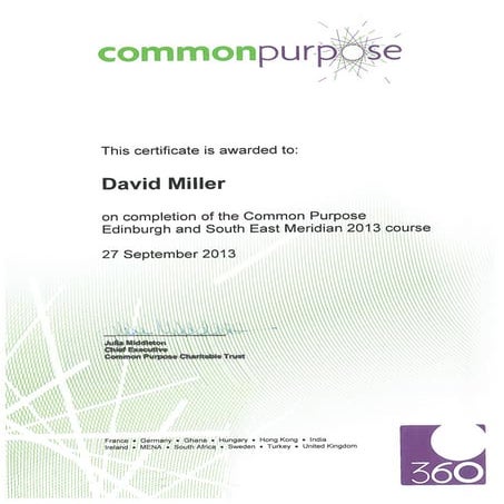Common Purpose Certificate | PDF