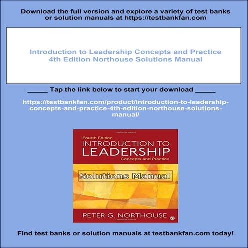 Introduction to Leadership Concepts and Practice 4th Edition Northouse ...