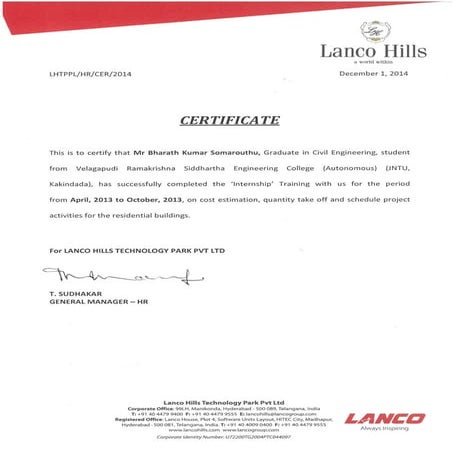 LANCO Certificate | PDF