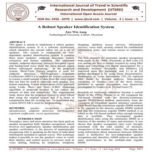 A Robust Speaker Identification System | PDF