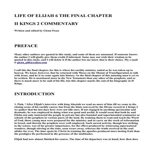 31706094 life-of-elijah-6-the-final-chapter | PDF