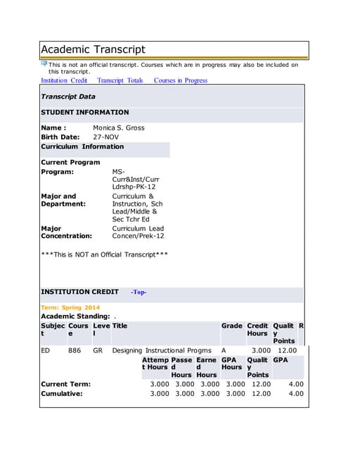 Snead State Transcript | PDF