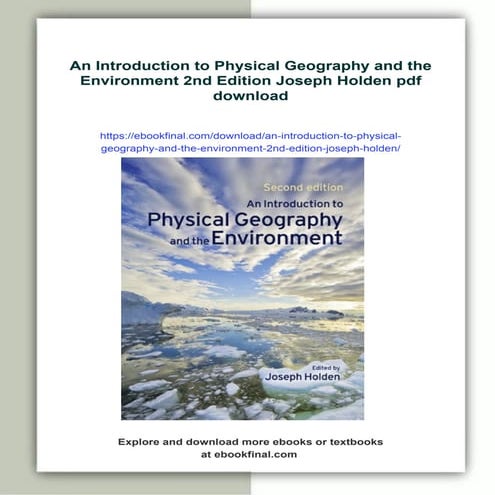 An Introduction to Physical Geography and the Environment 2nd Edition ...