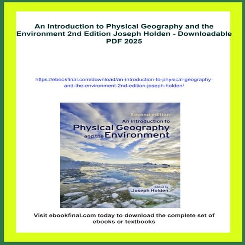 An Introduction to Physical Geography and the Environment 2nd Edition ...
