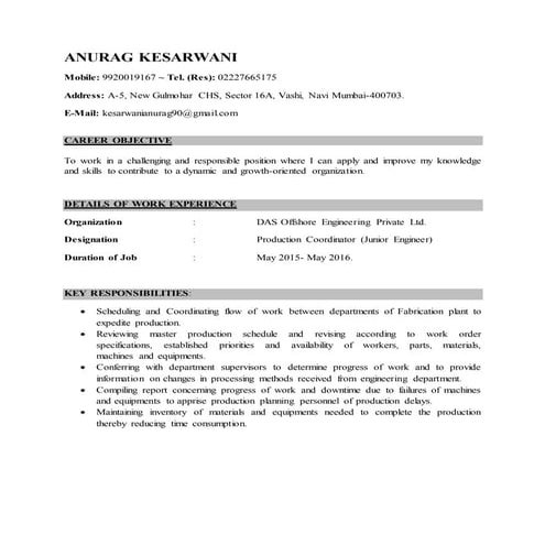 Resume Anurag Updated work exp | DOCX