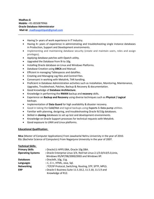 Sunkari_Madhu.doc | Databases | Computer Software and Applications