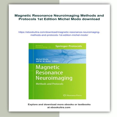 Magnetic Resonance Neuroimaging Methods and Protocols 1st Edition ...