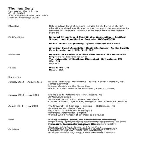 Thomas Berg Resume | DOCX