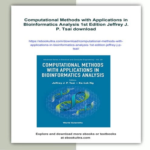 Computational Methods with Applications in Bioinformatics Analysis 1st Edition Jeffrey J. P ...