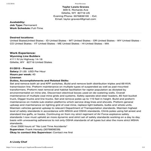 USAJOBS - Resumes | PDF