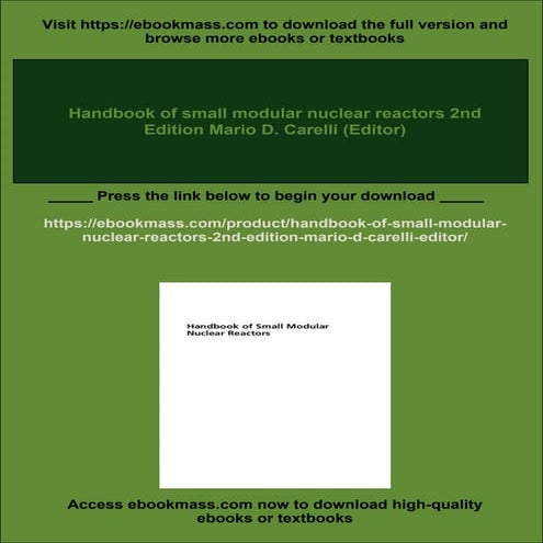 Handbook of small modular nuclear reactors 2nd Edition Mario D. Carelli (Editor) | PDF