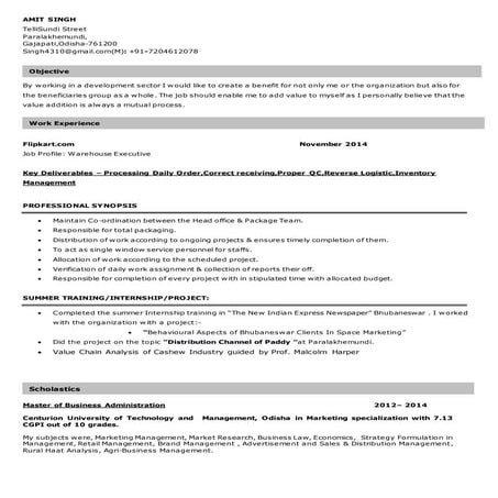 RESUME AMIT | DOCX | Business | Business and Finance