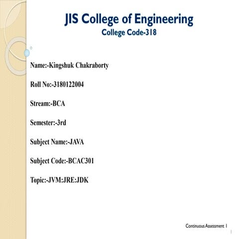QSpiders - Jdk Jvm Jre and Jit | PPTX